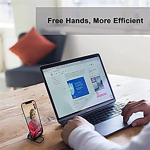 NLQHOPTS Foldable Phone Ring Stand Holder Finger Kickstand, Adjustable 360ºRotation Cell Phone Ring Grip for Office Desktop&Magnetic Car Mount ,Compatible with All Smartphones (Black)