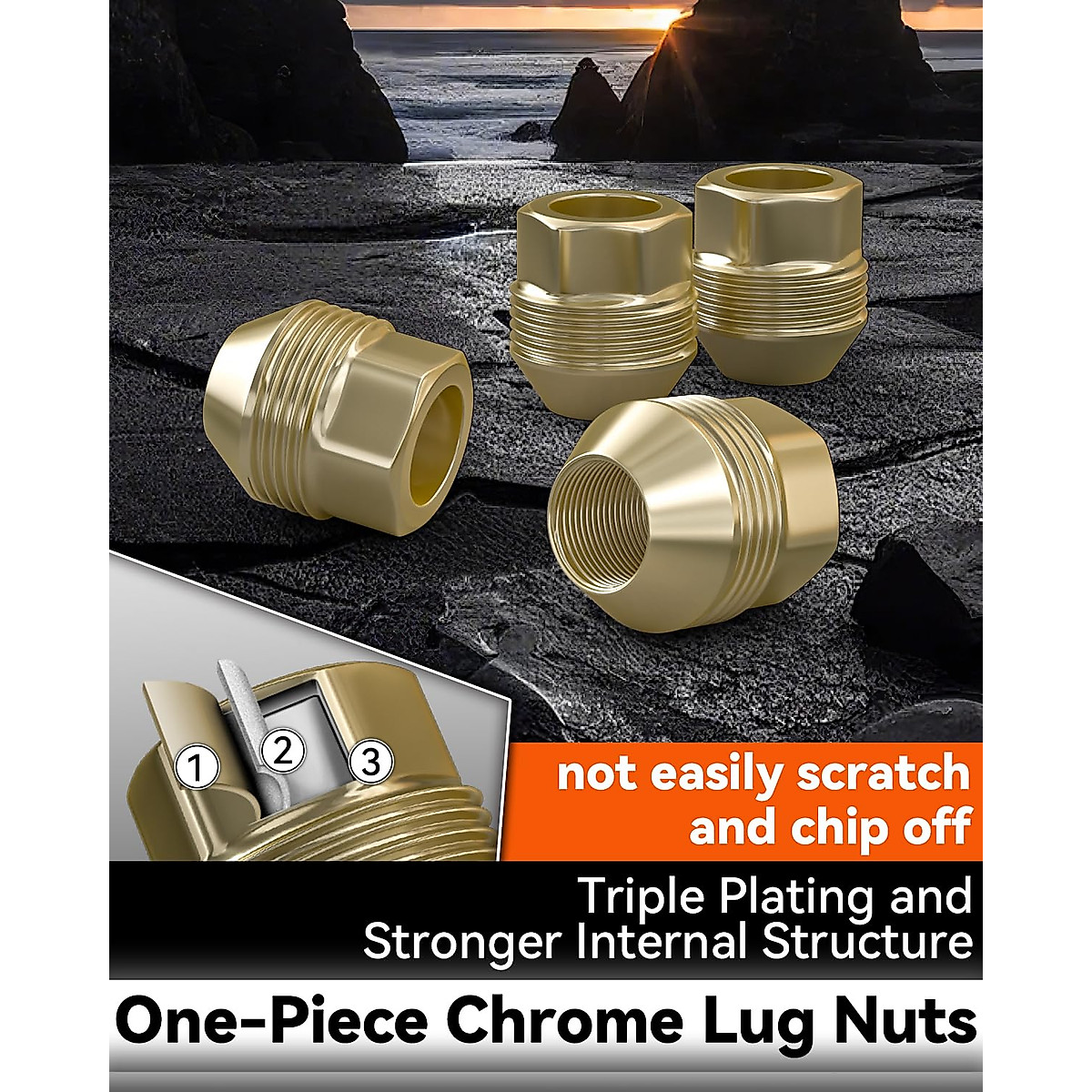 YIZBAP 24PCS 14x1.5 OEM Factory Lug Nuts,1.12" Tall Open End Bulge Acorn M14x1.5 Lug Nuts for Silverado Suburban Express Sierra 1500 Avalanche Escalade