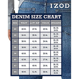 IZOD Men's Jeans - Slim Fit Comfort Stretch Denim Jeans for Men, Size 34X30, Nautical Blue
