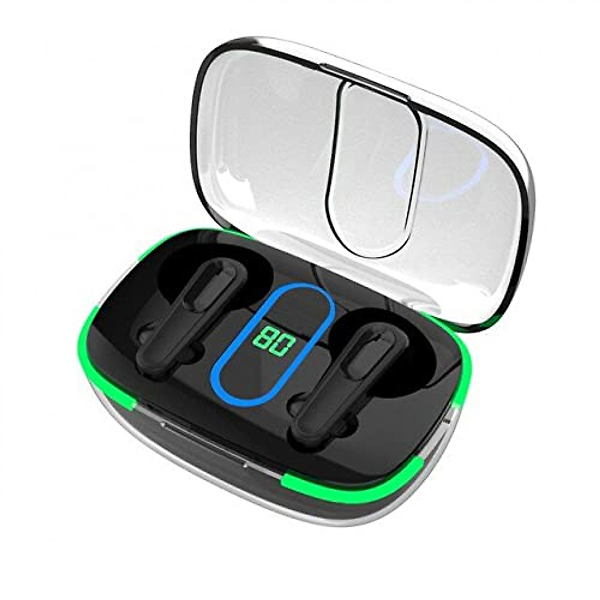 Pro 70 True Wireless Earbuds Compatible with iPhone and Android Supports Wireless Charging with LED Case Bluetooth V5.3 Earphones Water Resistant Microphone Port with Multitouch Earbuds