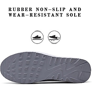 Bysku Orthopedic Walking Shoes for Women, Non-Slip Air Cushion Lightweight Comfort Breathable Platform Mesh Slip On Casual Sneakers for Arch Support Black