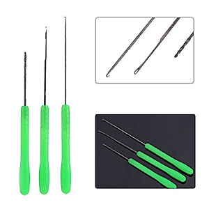 plplaaoo 3Pcs/Set Bait Needle Fish Drill Tackle Rigging Tool,Stainless Steel Fishing Bait Needle Set,Carp Fishing Drill Hook Needle Baiting Rig Tool for Making Rigs,Bait Making Equipment