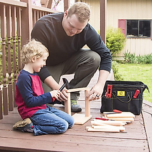 MALUVRIAN Educational Toys Building Toys - Plastic Tools - Kid Toys STEM Toys for Boys and Girls - Real Tool Bag Construction Toys Arts and Crafts Foam Wood Pretend Play Creative Toys Kids Tool Set