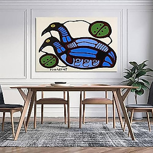 Norval Morrisseau Prints Blue Loons Poster Canvas Art Poster And Wall Art Picture Print Modern Family Bedroom Decor Posters 16x24inch(40x60cm)
