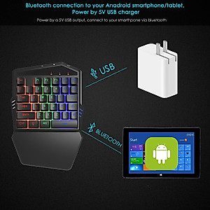 DarkWalker FO212 Mobile Gaming Keyboard and Mouse Combo for Android Smartphone & Tablet