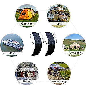 400w Monocrystalline Solar Panel(18v 2x200w), 40a Controller/Flexible Solar System Kit, Semi-Flexible Solar Panel(30°), For Rvs,Boat,Caravan