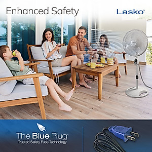 Lasko Lasko-16 Remote Control Stand, 3-Speed (1646) Household Fans, 1-Pack, White