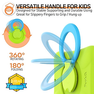 PEPKOO Kids Case for iPad 9.7 2017/2018 - Lightweight Shockproof Handle Stand Rugged Cover for Apple iPad 6th Generation/5th Gen/Air/Air 2 (Green)