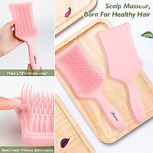 Detangler Brush, Detangling Hair Brushes for Women Men Girls Kids, Paddle Detangle Brush for Wet Dry Natural Curly Thick Fine Afro Hair, Styling Brush Gently Glide Through Knots Promotes Healthy Hair