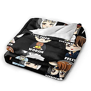 Stray Kids Blanket Merch Throw Blanket Fleece Lightweight Soft for Bed 80"X60" for Adults