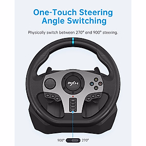 PXN V9 Gaming Racing Wheel with Pedals and Shifter, 270/900 Degree Steering Wheel for PC, Xbox One, Xbox Series X/S, PS4, PS3 and Switch