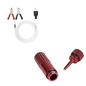 BougeRV Generator DC Charging Cables for Honda Generator 16AWG with 2X 20A Pure Copper Alligators 10 Feet Cord and Generator Easy Fill Oil Change Funnel Mess Free + Magnetic Oil Dipstick for Honda Ge