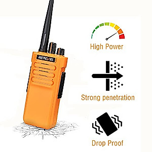 Retevis RT29 Two Way Radios Long Range Rechargeable,High Power 2 Way Radio,Adults Walkie Talkies with IP67 Waterproof Mic VOX Emergency Alarm for Survive Adventure Offroad(2 Pack)