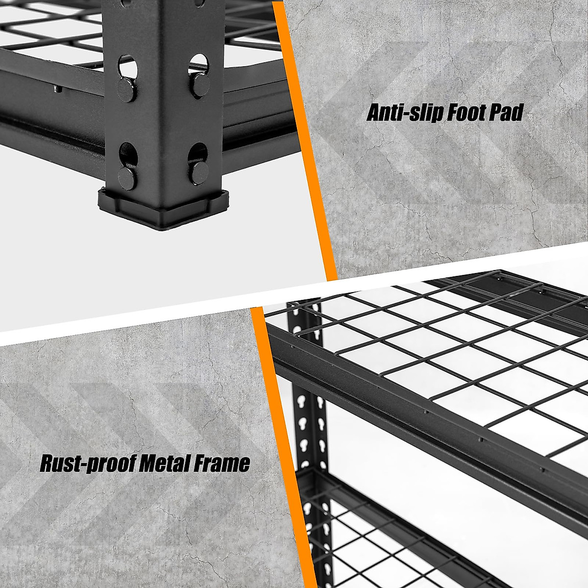 Giantex 2Pcs 5-Tier Storage Shelves, 35.5" x 15.5" x 72" Height Adjustable Metal Storage Utility Rack Shelf with Anti-tipping Device, Heavy Duty Garage Shelving for Warehouse, Basement, Kitchen, Black