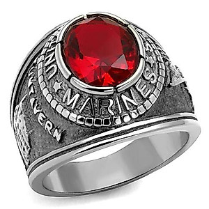 YVO Customizable Marines Ring - Free Engraving Included - Stainless Steel - Size 13