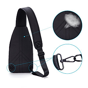 NextFri Sling Bag Unisex Crossbody Bag For Anti-Theft Chest Bag Casual Shoulder Bag Black