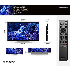 Sony 42 Inch 4K Ultra HD TV A90K Series: BRAVIA XR OLED Smart Google TV with Dolby Vision HDR and Exclusive Features for The Playstation® 5 XR42A90K- 2022 Model (Renewed)