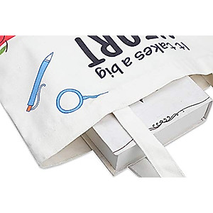 Teacher Appreciation Gifts - Teaching Tote Canvas  Bag for Men Women,It Takes A Big Heart To Teach Little Minds 