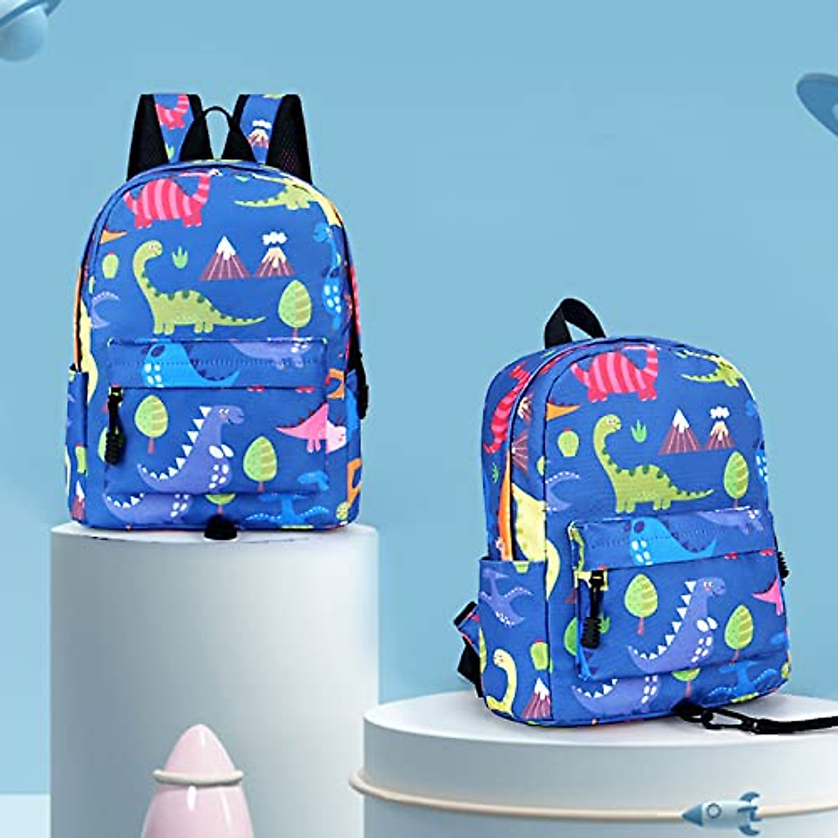 HQCUPB Toddler Preschool Backpack School Book Bag for Kids, Boys, Girls, Kindergarten Nursery Travel Bag with Chest Strap (Small Dinosaur)