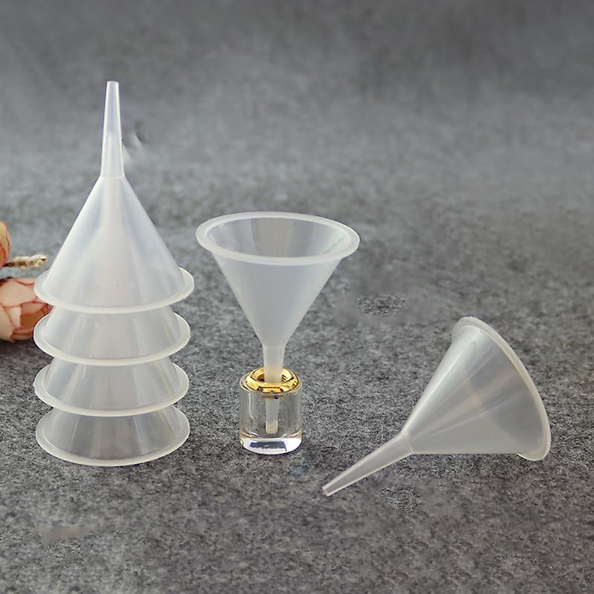 Mini Funnel 10 Pcs Kitchen Use Funnels Small Narrow Neck Funnel Plastic Funnel Urn Filling Tool for Lab Bottle,Sand Painting,Perfume,Spice,Powder,Essential Oil,Kitchen Food Grade Plastic,Water Bottle