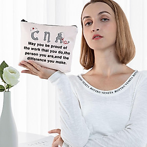 G2TUP CNA Certified Nurse Assistant Stethoscope Makeup Pouch CNA Medical Supplies National Nursing Assistant Week Appreciation (Remember CNA New)