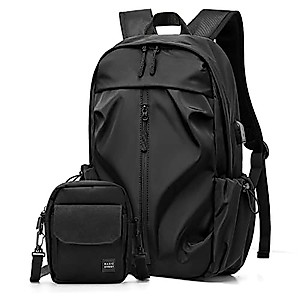 VGCUB Black Travel Laptop Backpack Airline Approved, Business Laptops Carry on Backpack with USB Charging Port,Waterproof College Bag Gifts for Men Women Fits 14 Inch Notebook,Small
