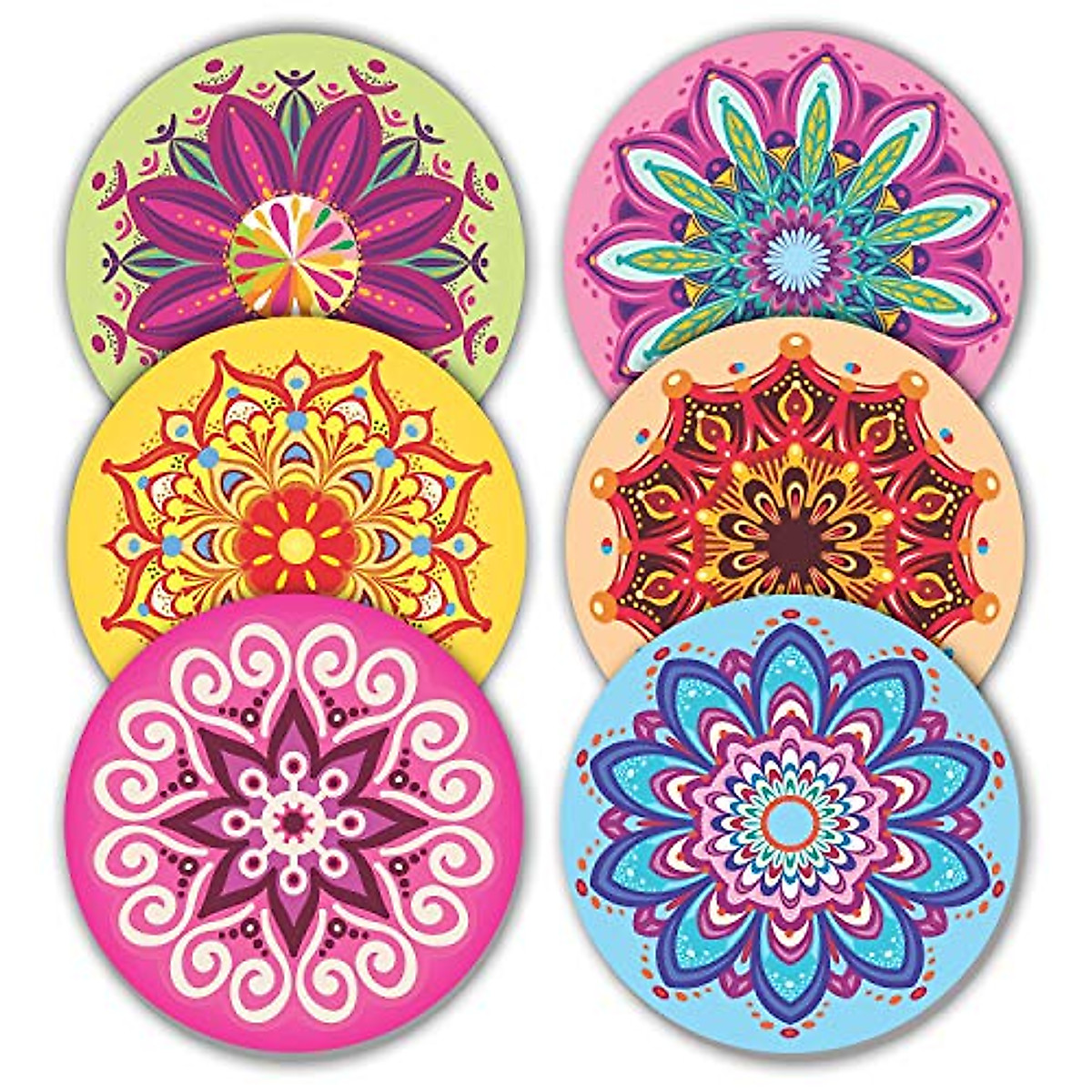 PARTH IMPEX Mandala Stickers Seals Labels - (Pack of 120) 2" Large Round Decals for Wall Laptop Water Bottles Holiday Greeting Cards Gift Envelopes Boxes