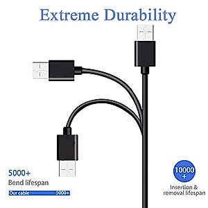 10FT Long USB Charger Cable for Canon Camera Mini USB Data Transfer Cable for Canon Rebel T3i/PowerShot/EOS/DSLR Camera Cords, PS3/Slim/PS Move Controller Charger Cord