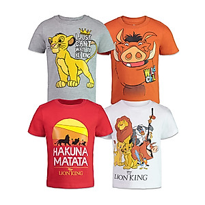 Disney Lion King Simba Pumbaa Nala Infant Baby Boys 4 Pack Graphic T-Shirts Lion King 18 Months