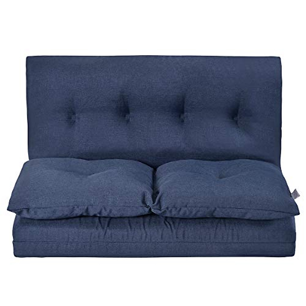 Merax Floor Gaming Sofa Chair Fabric Folding Chaise Lounge, 28" L x 41"W x 23"H, Navy Blue