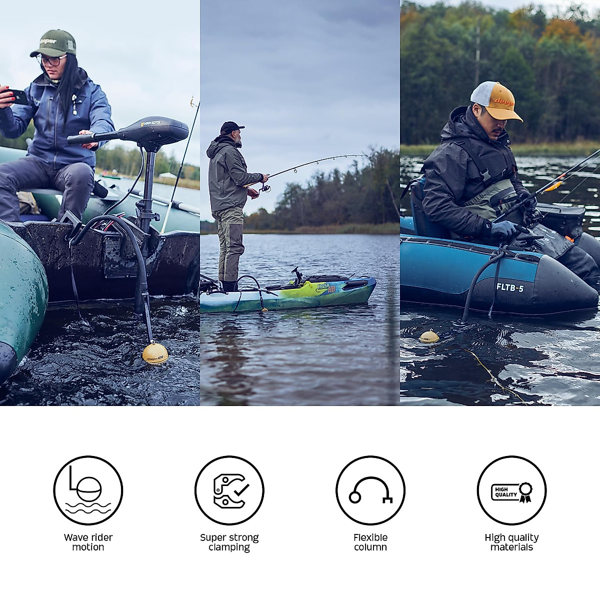 ITGAM0007 Deeper Flexible Arm Mount 2.0 for Boats/Kayaks, Black , 80cm