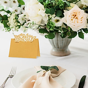 Paper Butterfly Table Number Place Card, Table Name Place Cards, 50Pcs Favor Decor Hollow Butterfly Cut Design Blank Card, Paper Table Cards for Wedding Party Favor Decor