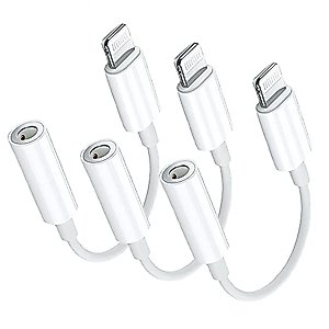 Apple MFi Certified 3 Pack Aprolink Lightning to 3.5 mm Headphone Jack Adapter, iPhone Audio Dongle Cable Earphones Headphones Converter Compatible with iPhone 12 12 Pro 11 11 Pro X XR XS XS Max 8 7