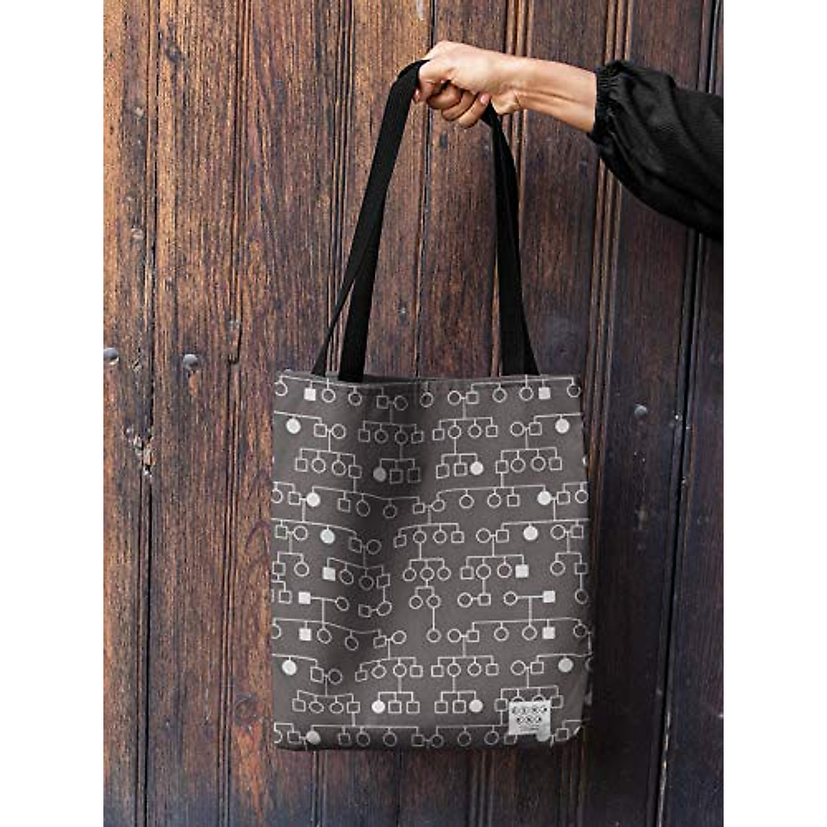 Family Tree Tote Bag - 15x15 inch Pedigree Purse for Genetics and Science Lovers, Girls in STEM