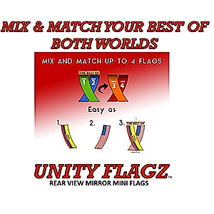 PUERTO RICO AND DOMINICAN REPUBLIC DOMIRICAN BORICUA DOMINICANO CARIBBEAN REARVIEW MIRROR MINI BANNER HANGING FLAGS FOR THE CAR UNITY FLAGZ™