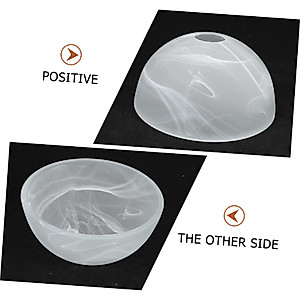 GARVALON Frosted Glass Lampshade Bell Lamp Shades Round Chandelier Fandelier Ceiling Fan Globe Lamp Shades Ceiling Lamp Shade Ceiling Fan Glass Bowl Replacement Household Lamp Shade Fixture