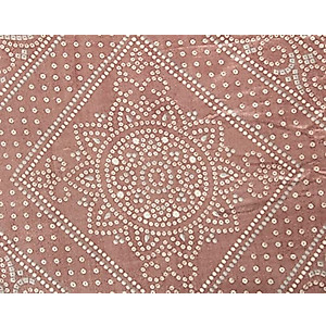 Peegli Vintage Bandhani Printed Saree Pink Recycled Fabric Silk Blend DIY Craft Sari