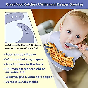 Hepotk Silicone Baby Feeding Set - 11 Pcs Baby Led Weaning Supplies - Food Grade Toddler Plates Bowls Set - Suction Bowl Divided Plate Bib Cup Spoons for Baby Kids