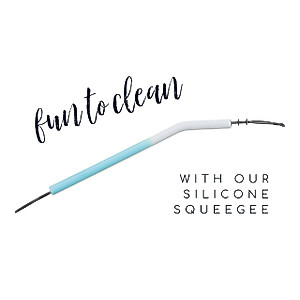 Mood Straws Color-Changing, Reusable Silicone Drinking Straws, Pack of 3 plus Cleaning Squeegee, Eco-Friendly, BPA Free, Tumbler/Yeti-Friendly, Kid-Friendly, Flexible, Soft on Teeth (Seafoam)