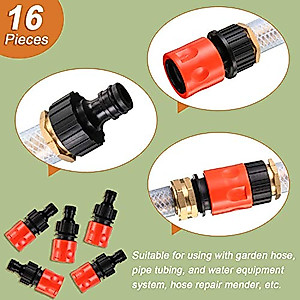 16 Pieces Garden Hose Quick Connector 3/4 Inch Plastic Water Hose Fittings Male and Female Connectors Hose End Adapters with 10 Pieces Rubber Gaskets