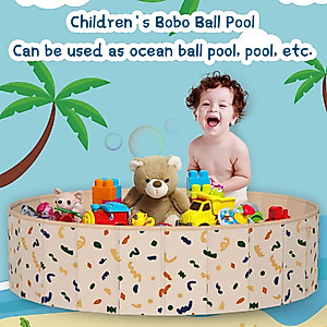 SUNWUKING Toddler Sand and Water Table - Foldable and Portable Ball Pit, Small Sandbox and Baby Sensory Play Activity Center Ideal for Game Room, Pet Bathing and Summer Fun 32 * 8 Inches