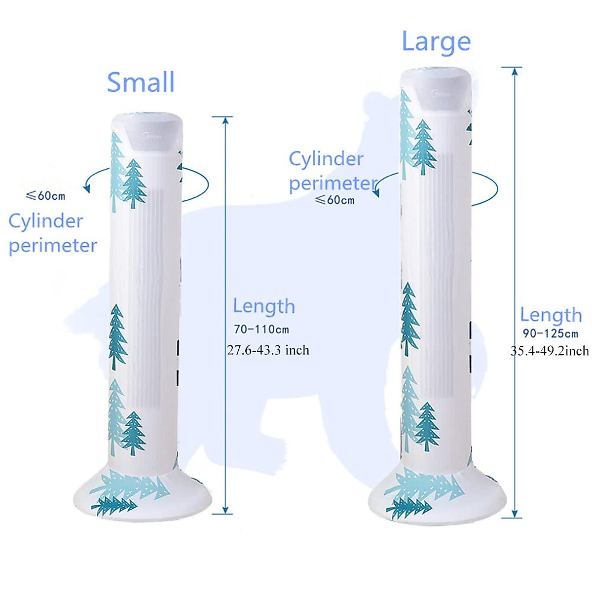 Yrzper Tower Fan Dust Cover Moisture proof Dustproof Tower Cover Washable Tower Sleeve Dust Proof Protective Cover Dustproof & Moisture-Proof for Household Tower Fan Pedestal (trees, Larger)