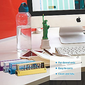 ANNWAH 4 Pcs 30 Holes Dental Bur Blocks - High Speed and Low Speed Diamond Bur Set Dental Lab Aluminum Bur Case Disinfection Opening Box Organizer Gold/Sliver/Blue/Purple