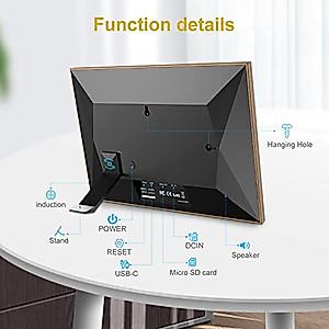 Digital Picture Frame 10.1 inch, Electronic Photo Frame WiFi with APP, Smart Electric Video Photo Frame Slideshow with Email, 1280x800 IPS FHD Uploadable Digital Photo Frames Cloud Storage