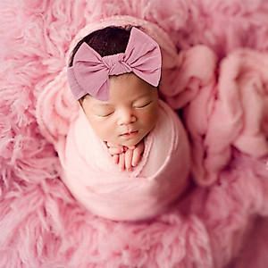 Camidy Newborn Photography Props,5pcs/Set Fluffy Blanket Mat + Ripple Wrap + Headbands Swaddle Wrap Photography Mat Outfits for Infant Boys or Girls Photoshoot Session