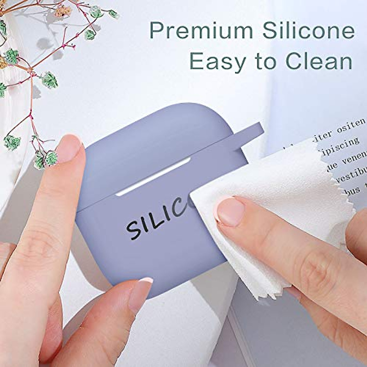 MATEPROX Compatible with AirPods 3 Case,Soft Silicone Protective Headphone Charging Cover with Keychain for Airpods 2021 3rd Generation (Lavender Purple)