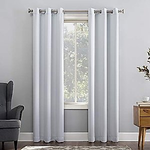 Sun Zero Easton Energy Saving Blackout Grommet Curtain Panel, 40" x 84", Dove White