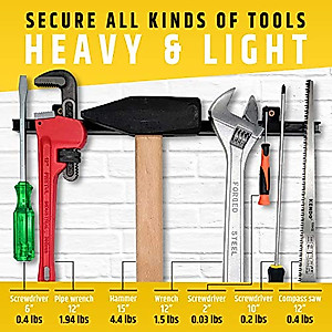 17" Heavy-Duty Magnetic Tool Holder (Upgraded Version) - Extremely Powerful Magnetic Pull Force to Hold Heavy Tools - Professional Space-Saving Magnetic Tool Bar - Metal Tool Organizer Rack/Strip