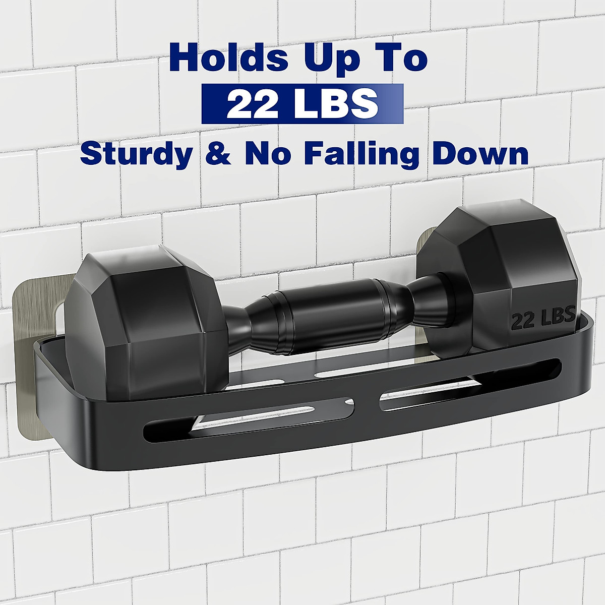 Fuprobys Shower Caddy 3 Pack - Large Shower Organizers & Soap Holder, Durable & Rustproof Shower Shelf, Wall Mounted Bathroom Shower Shelves, No Drilling Adhesive Shower Caddy with 4 Hooks, Black