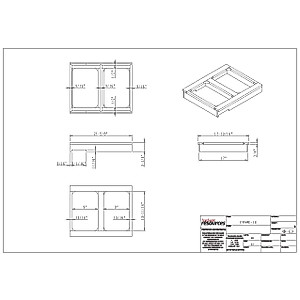 Hardware Resources Pull Out Trash Container System - Top-Mount Garbage Basket Sliders with Mounting Rings - White Birch Wood Face Frame Cabinet, Soft Close Extension - Capacity: 100lbs, 18" Double Can